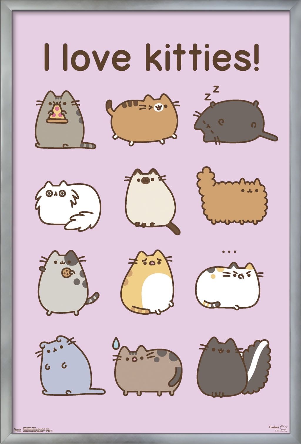 Pusheen - Kitties Wall Poster, 22.375" x 34", Framed - Walmart.com