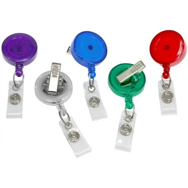 Advantus Translucent Retractable ID Card Reel, 34" Extension, Assorted ...