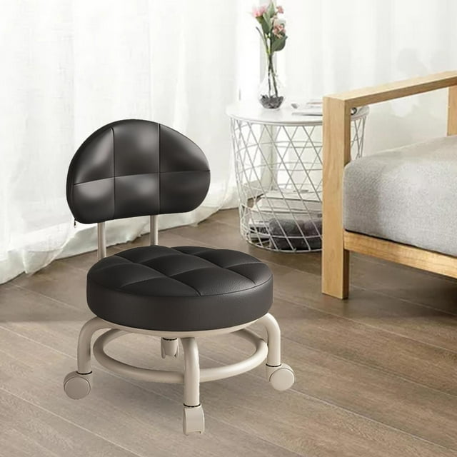 Low Rolling Seat Pedicure Stool, Multipurpose Sofa Foot Rest with ...