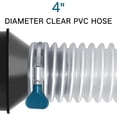 UNI PVC Dust Collection Hose 4" x 20', Puncture Resistant Clear PVC ...