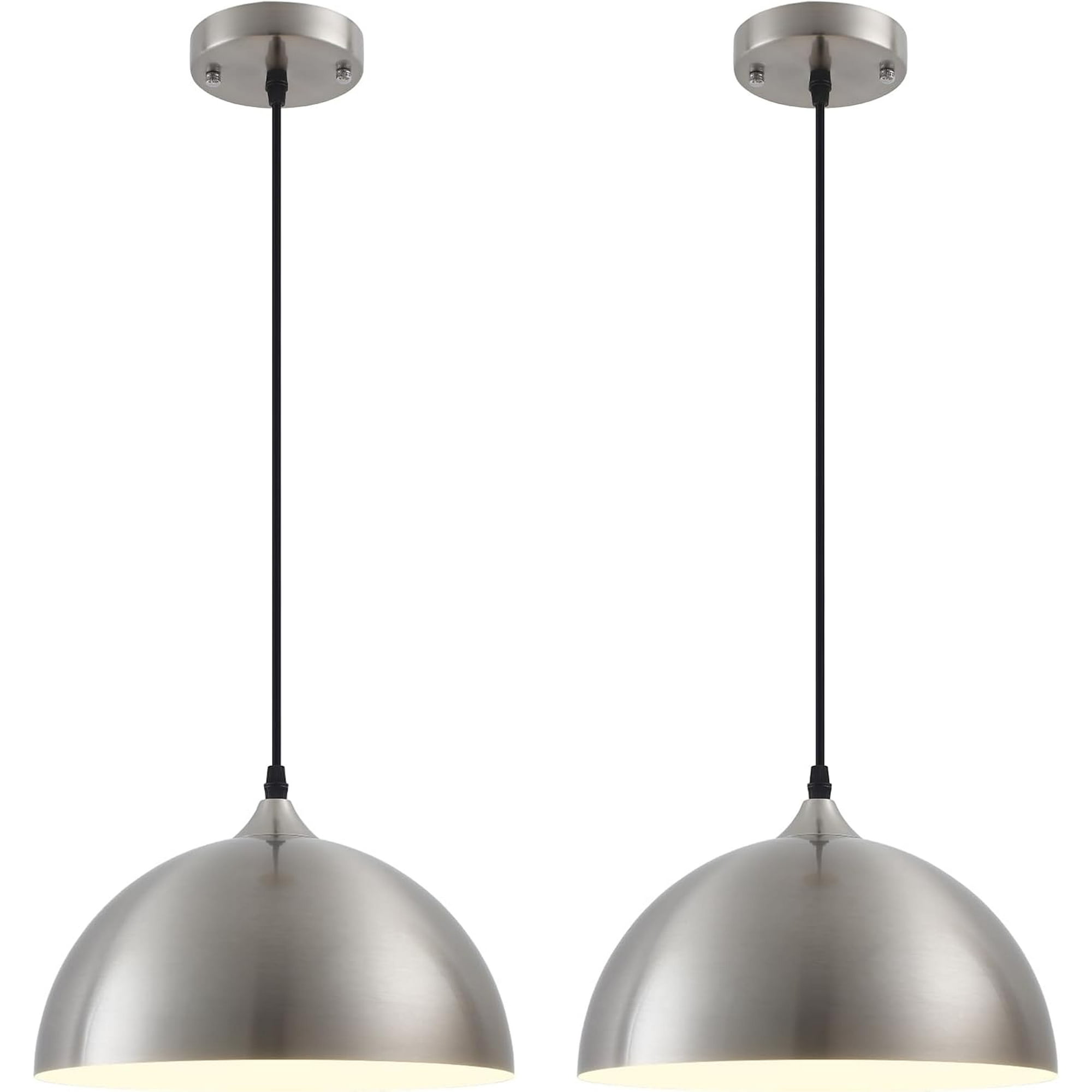 Click here for 2 Packs Gustell Brushed Nickel Kitchen Pendant Lig... prices
