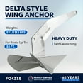 Five Oceans Delta Style Wing Boat Anchor, 33 Lb / 15 Kg Stainless Steel ...