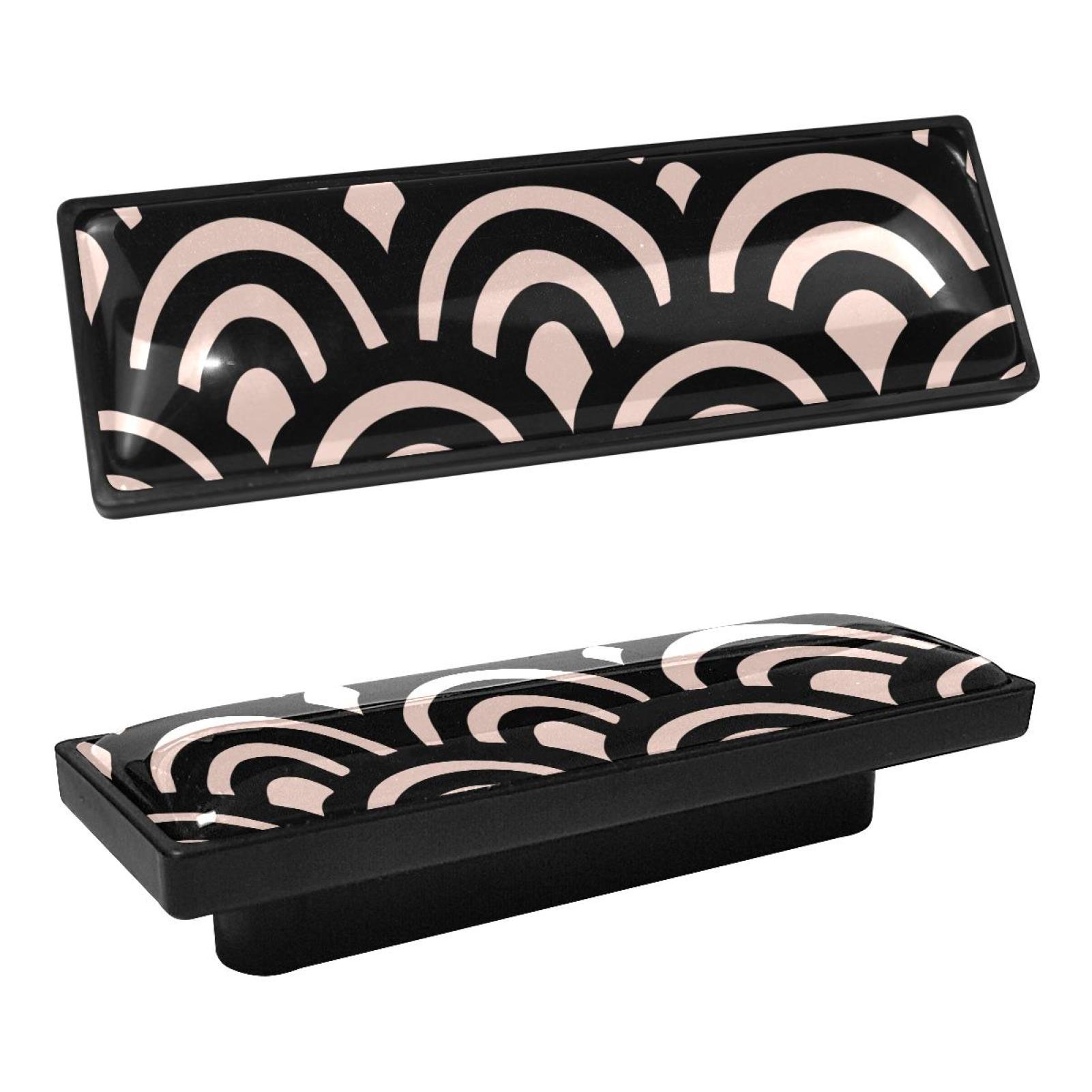 4 Pcs Rectangle Cabinet Handle Cupboard Knob Drawer Pulls Handle Black ...