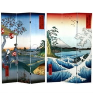 Handmade Wooden 6-foot Four Seasons Flowers Room Divider (China ...