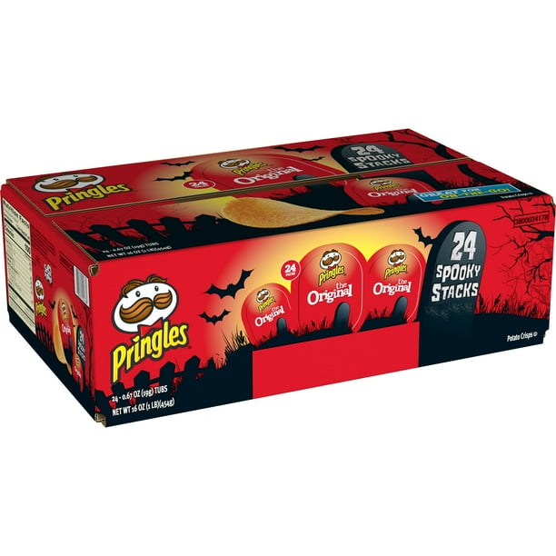 Pringles Potato Crisps Chips, Original Halloween Snack Stacks 24ct ...