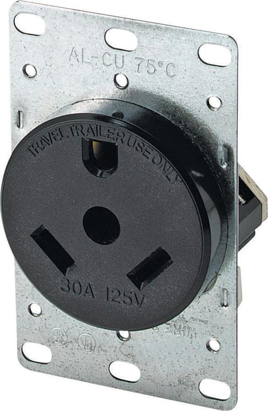 Arrow Hart 1263-BOX Straight Blade Power Receptacle, 125 V, 30 A, 2 ...