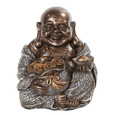4 Inch Happy Buddha Holding Money Bag Buddhism Resin Statue Figurine ...