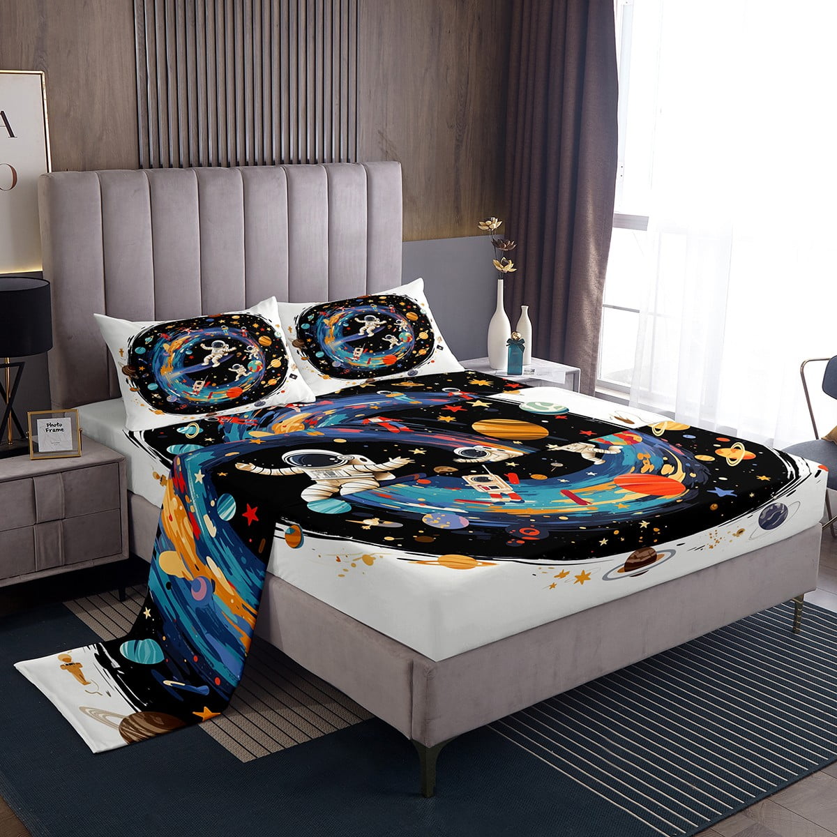 Click here for Yst Surfer Astronaut Full Bed Sheets Set universe... prices