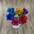 Artificial Rose Flower Ornament Metal Aluminum Wire Valentine's Day ...