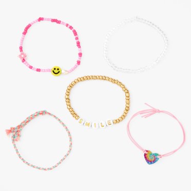 Claire's Shine Novelty Beaded Stretch metal Bracelets for tween, teen ...