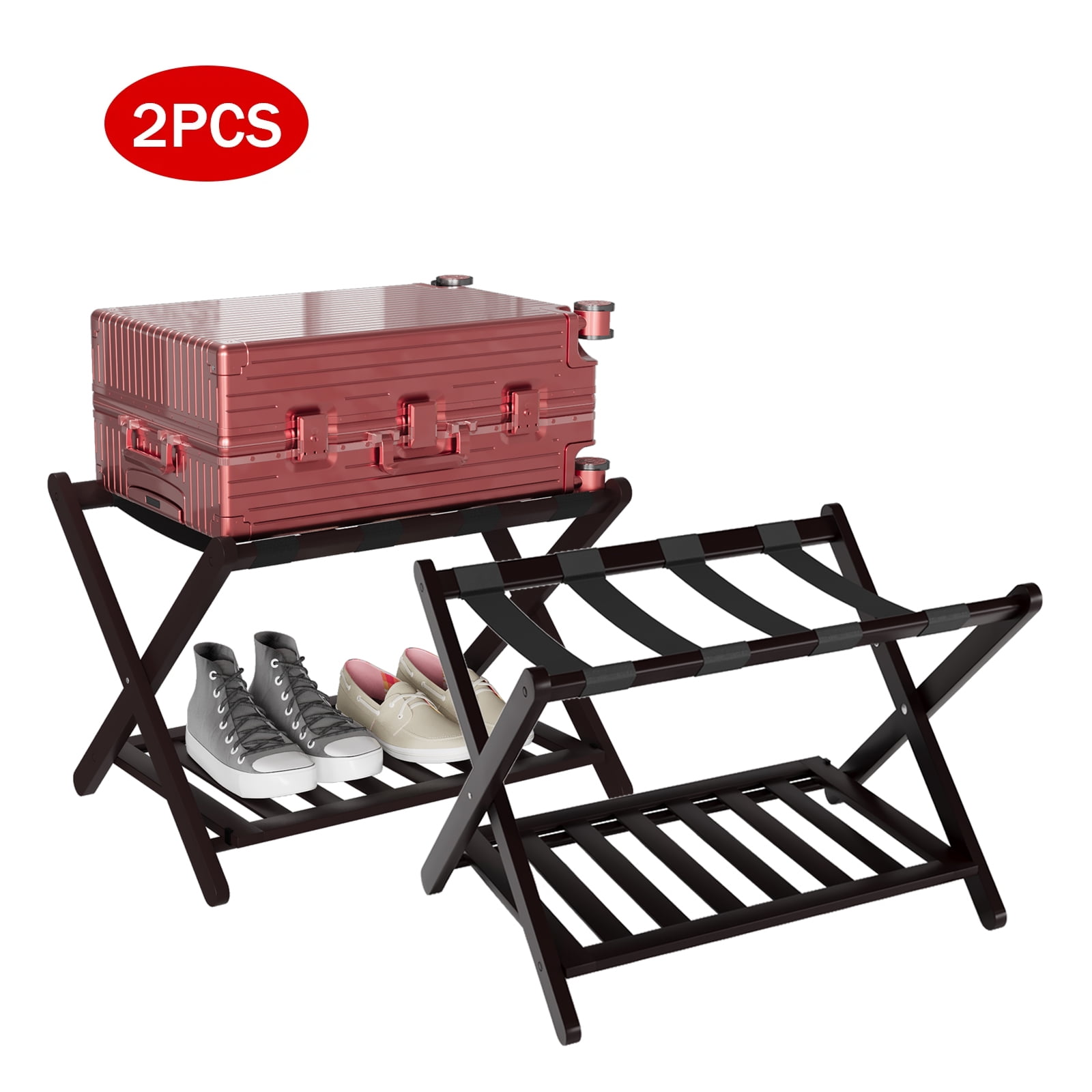 Smart FENDEE Luggage Rack 2pcs for Guest Room Folding Suitcase Stand ...