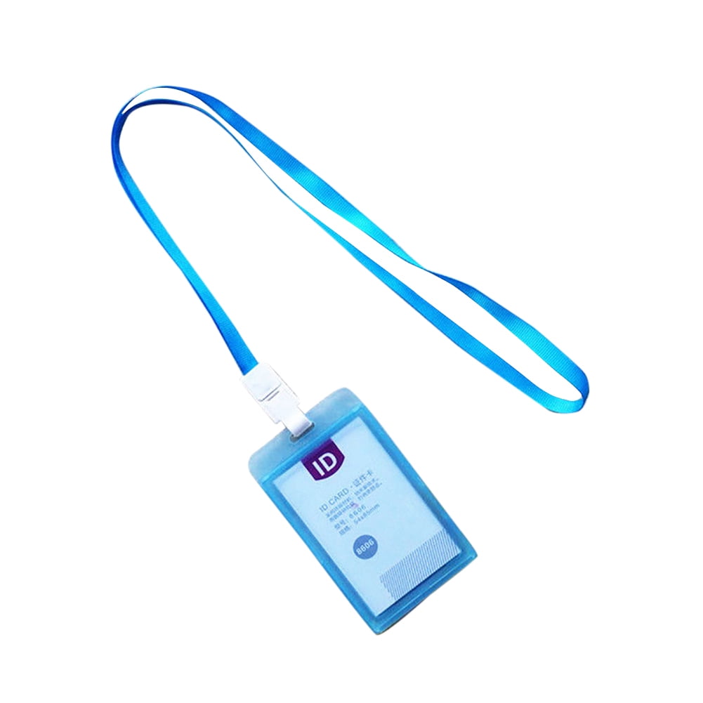 Hard Plastic Pocket ID Card Credit Badge Name Tag Holder Neck Strap ...