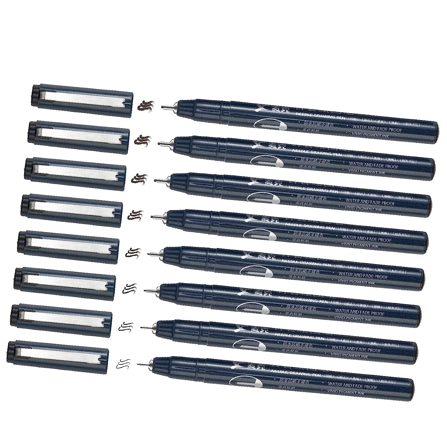 Holzlrgus Micro-line Pens 8 Size Fineliner Ink Pens Black Drawing Pens ...