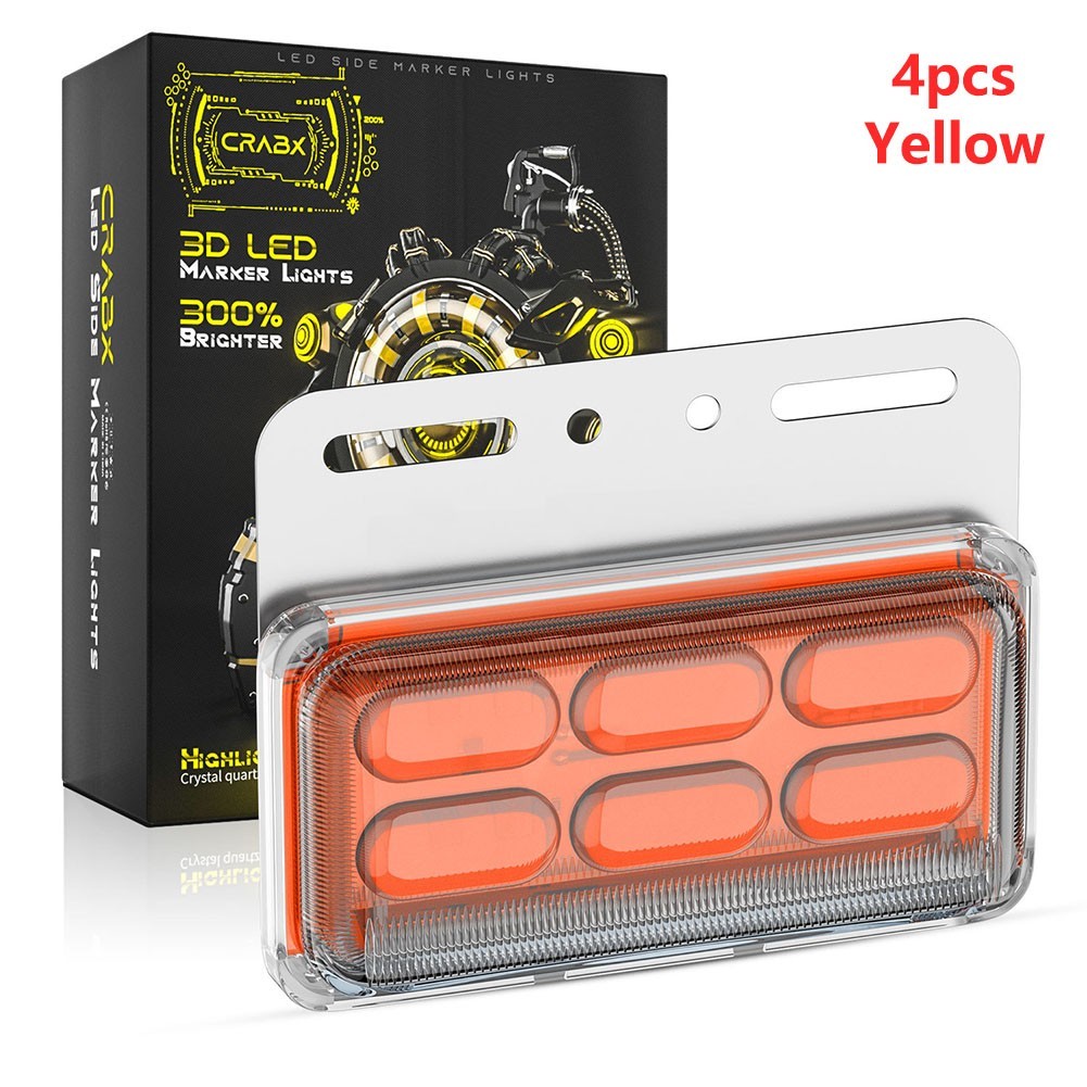 4PCS LED Side Marker Warning Lights Flashing Lamp Waterproof for Truck ...