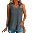 Ckpwisy Womens Summer Knit Sweater Tank Tops Loose Casual Round Neck