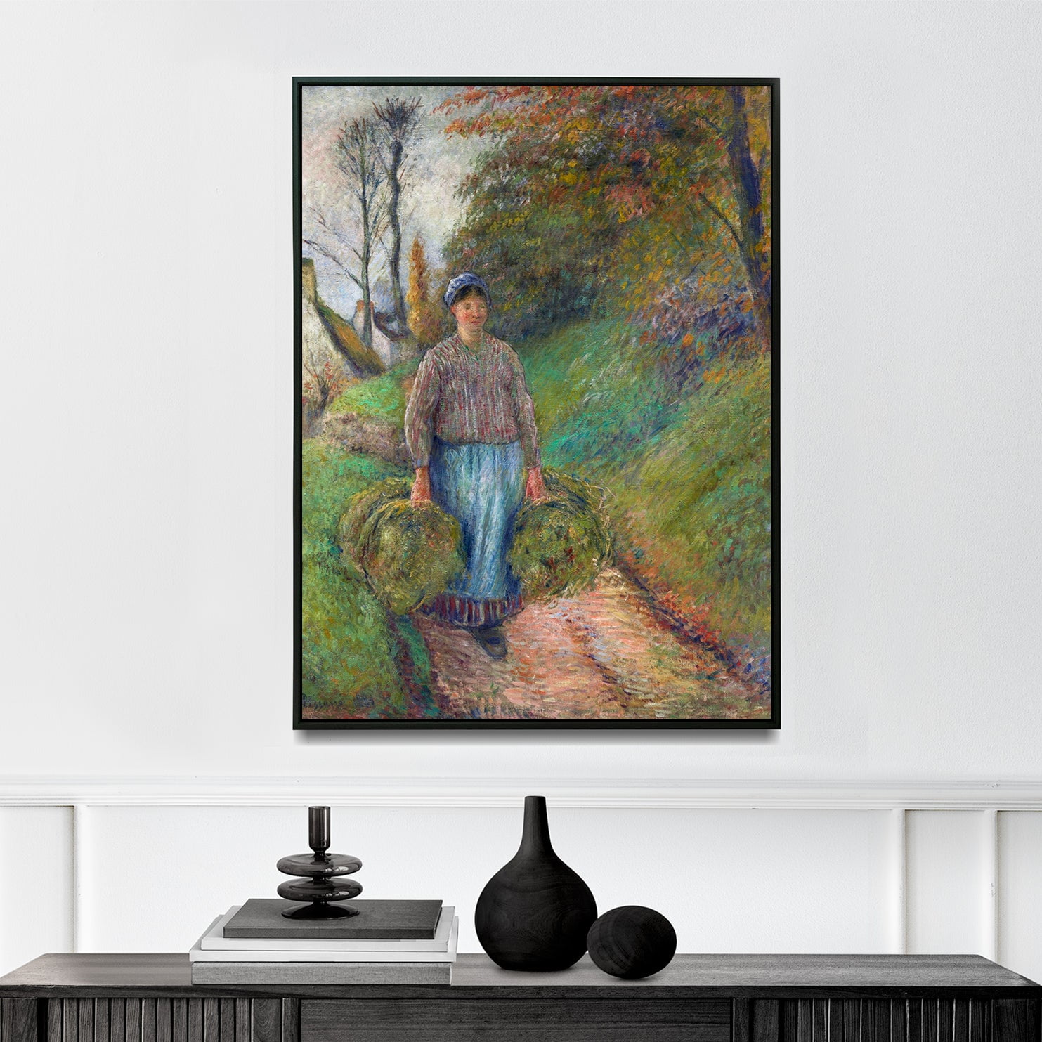Peasant Woman Carrying Two Bundles of Hay - 1883 | Camille Pissarro ...