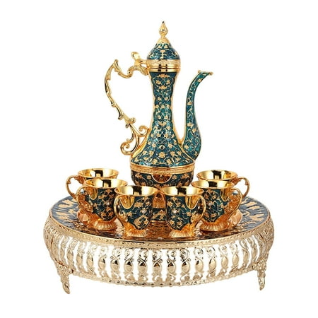 Vintage Turkish Coffee Pot Set, with 6 Cups Tray Teapot, Inset , for ...