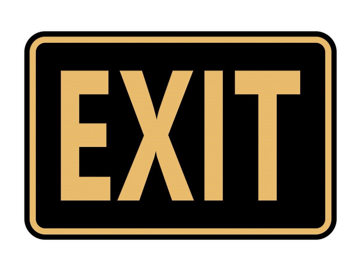 Classic Framed Exit Sign (Black Gold) - Large - Walmart.com