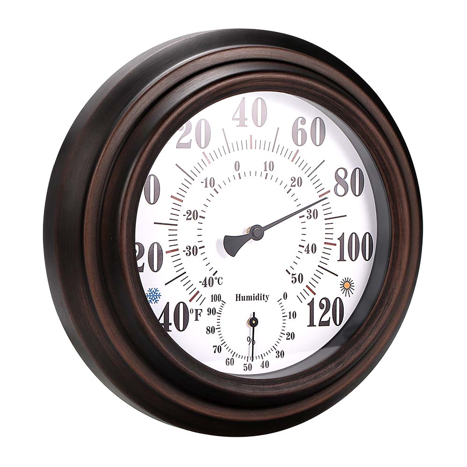 TureClos Indoor/Outdoor Thermometer Hygrometer Wall Metal Decorative ...
