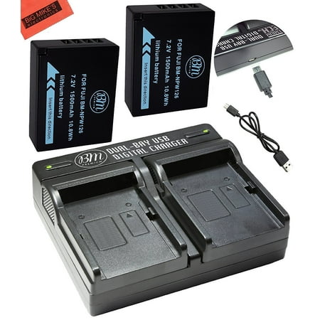 BM Premium 2 NP-W126, NP-W126S Batteries and Dual Battery Charger For ...