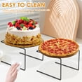 4 Pcs Safe Pizza Stand Sturdy Iron Pizza Holder with 3 Nonslip Rubber ...