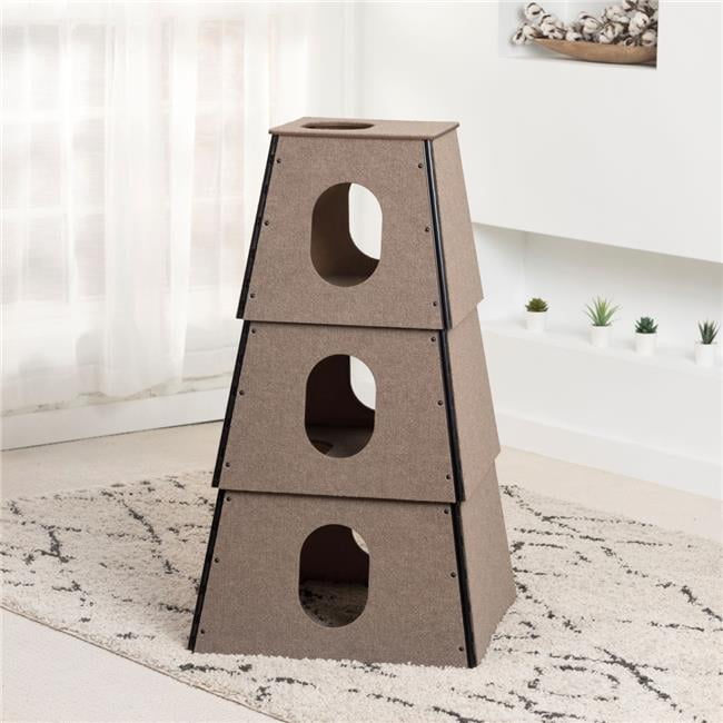 Happystack Cat Tower Model HS3SQTAN1 Pyramid Design in Tan Indoor ...