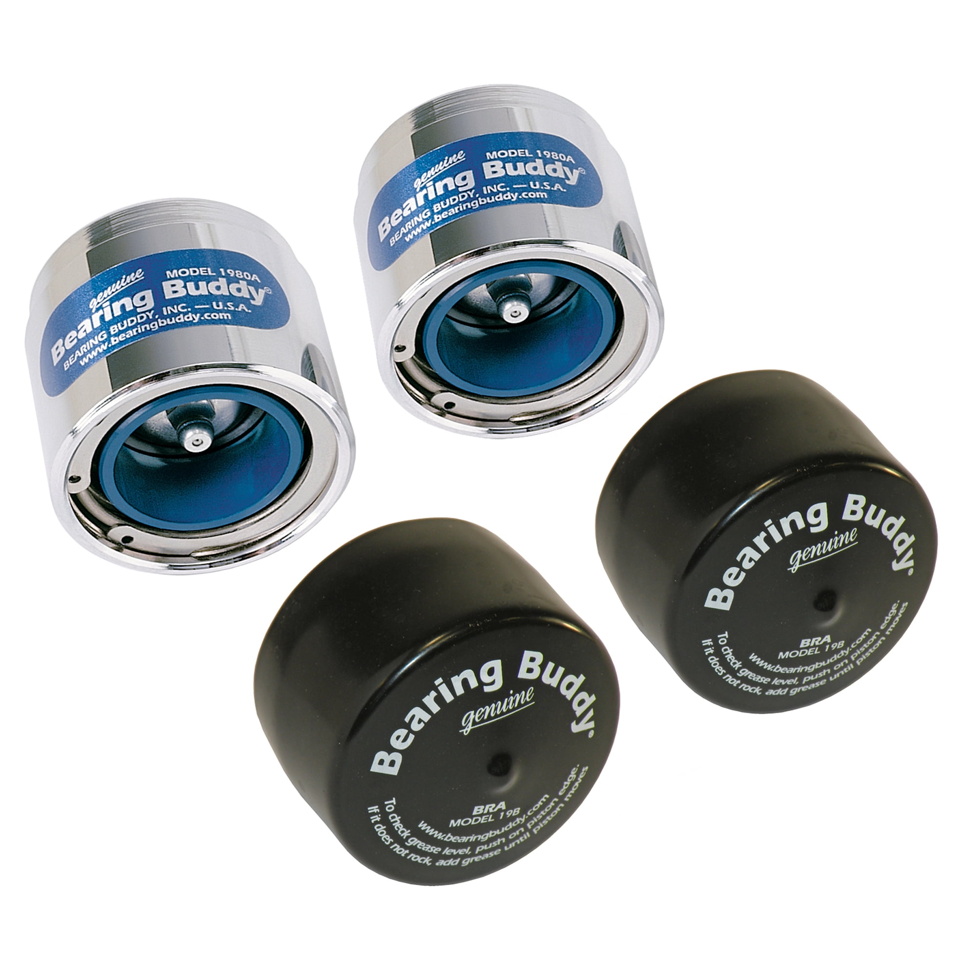 Bearing Buddy Chrome Auto Check 1.980 Bearing Protectors with Bras ...