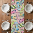 Colorful Flip Flops Table Runner - 120 Inch Long, Kitchen Dining Table ...