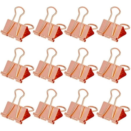 Same Size Rose Gold Binder Clips, 12Pack Extra Large Paper Clamps, Rust ...
