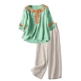 2 Piece Sets for Women Women's Linen 2 Piece Set Loose Fit Linen ...
