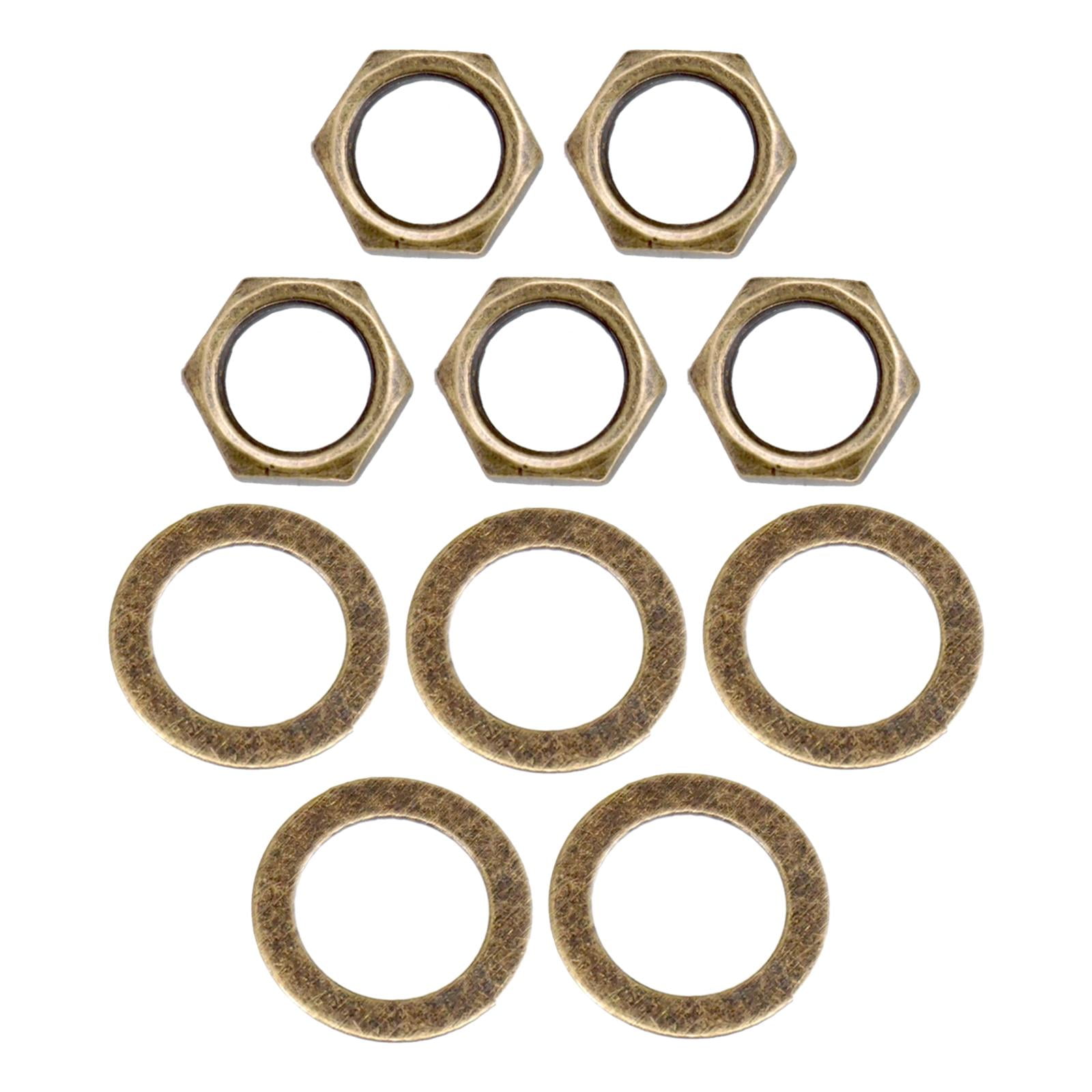 5 Pieces Electric Guitar Bass Jack Output Nuts Washers Black , Bronze ...