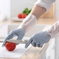 BAOPAI Dishwashing Gloves Waterproof Rubber Kitchen Gloves for ...