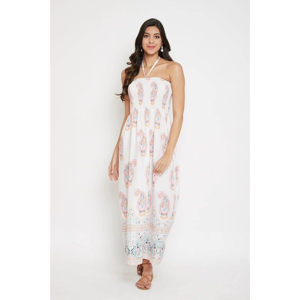 Oussum Womens Strapless Maxi Tube Dress Summer Long Tube Sundress