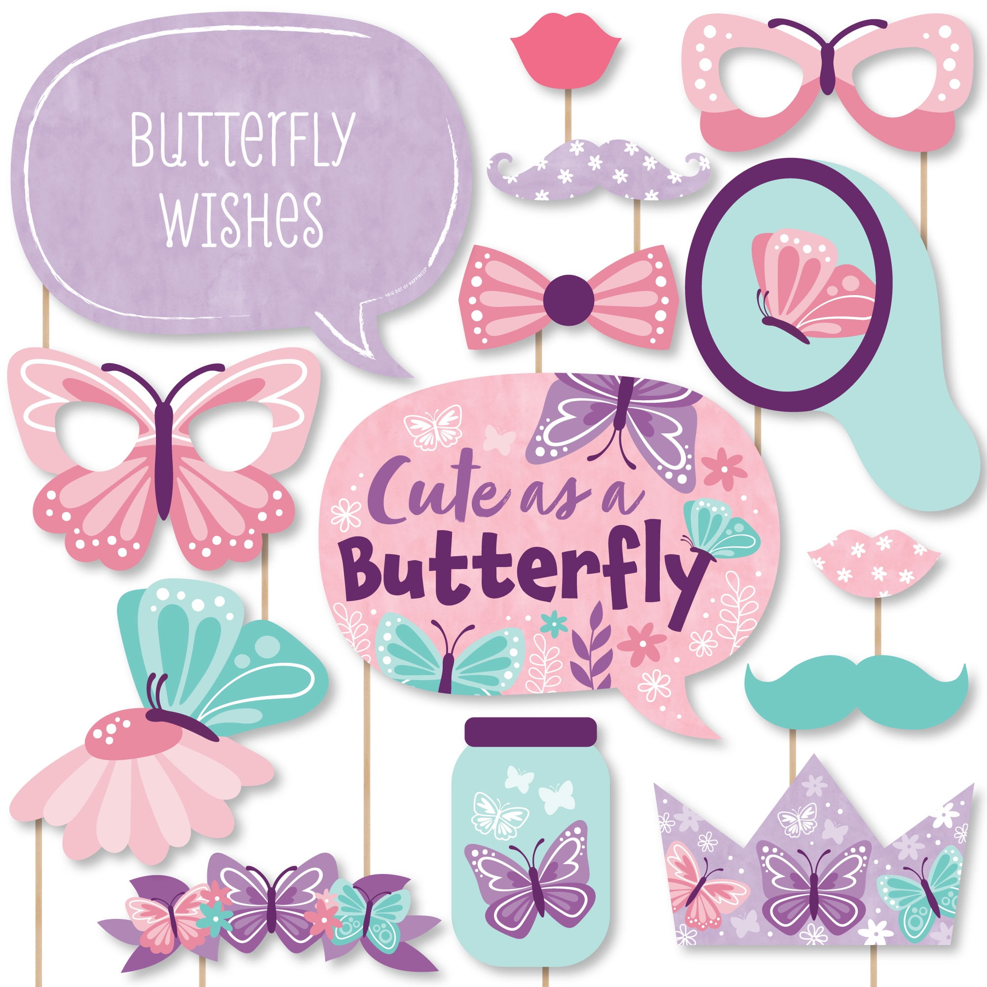 Big Dot of Happiness Beautiful Butterfly - Floral Baby Shower or ...