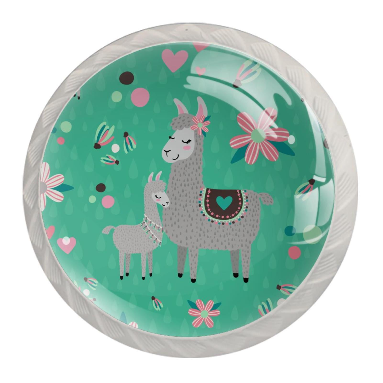 4 Pcs Teal Mama Llama Knobs for Kitchen Cabinet Cupboard Dresser ...
