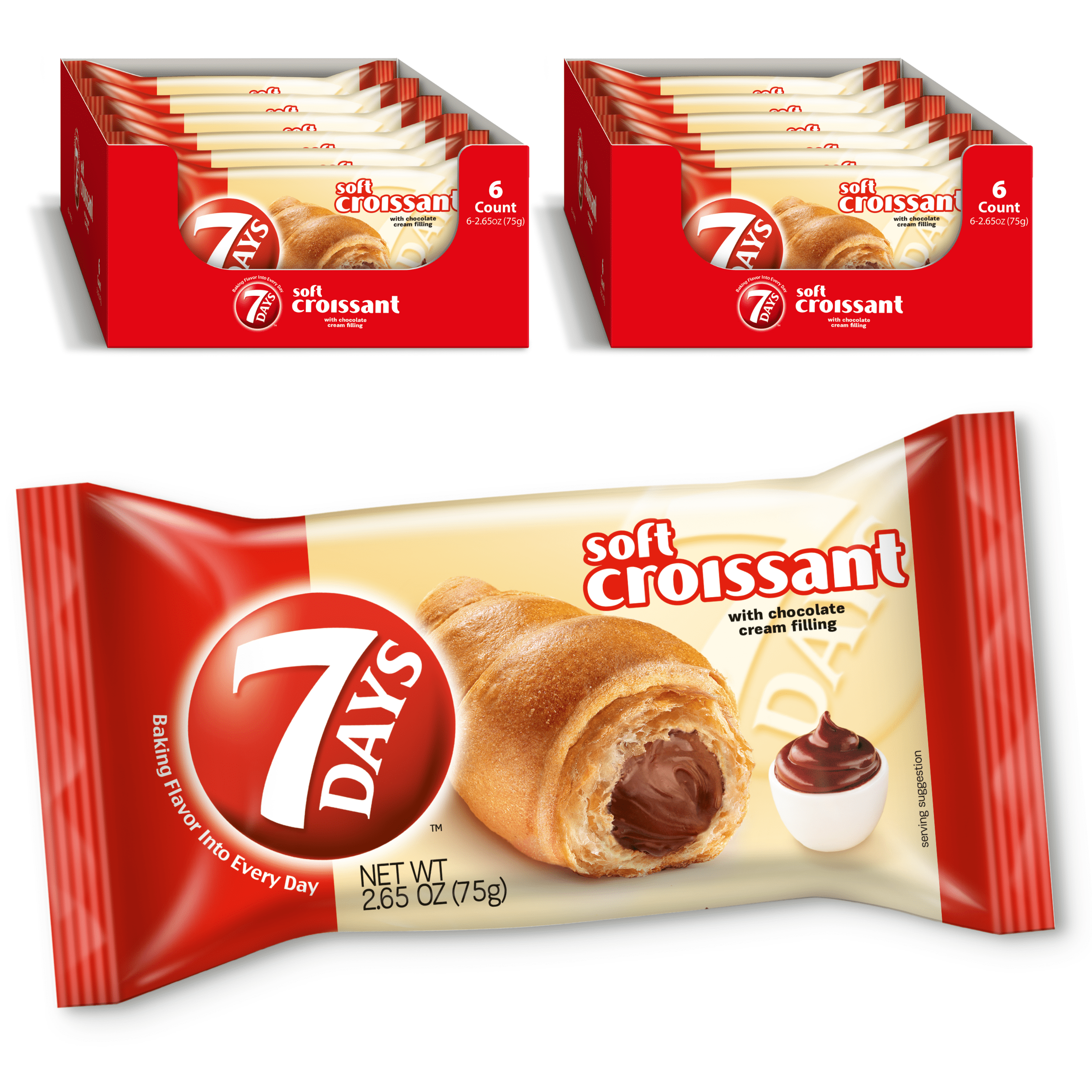 7Days Soft Croissant, Chocolate Croissant, Non-GMO (Pack of 12 ...
