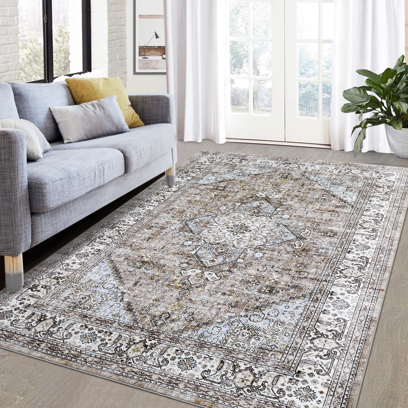 Click here for Yusazens 9x12 Boho Medallion Distressed Area Rug A... prices