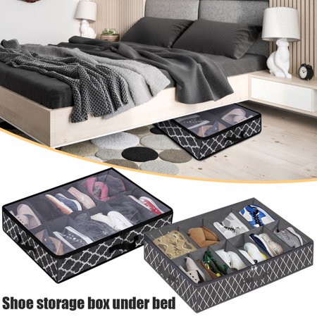 Atopoler Under Bed Shoe Storage Organiser Box Foldable Shoes Container ...