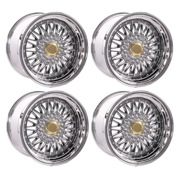 Ikon Motorsports (4) 17X10 +25 5X100 / 5X114.3 Step Lip Deep Dish Mesh ...