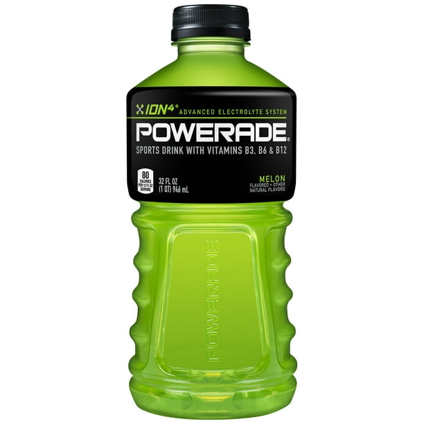 POWERADE Melon, ION4 Electrolyte Enhanced Fruit Flavored Sports Drink w ...