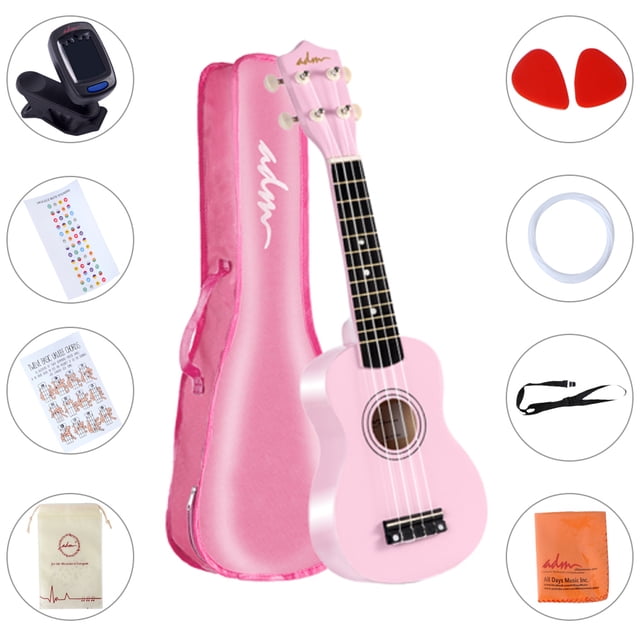 ADM 21 Inch Beginner Soprano Ukulele for Kids with Uke Gig Bag and ...