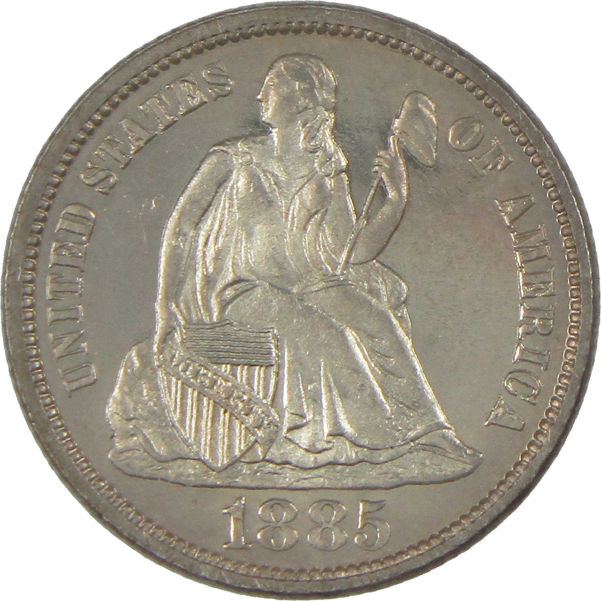 1885 Seated Liberty Dime Choice Proof Silver 10c Coin - Walmart.com