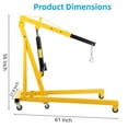 Folding Engine Hoist, 2 Ton 4400 Lbs Engine Crane Heavy Duty Engine ...