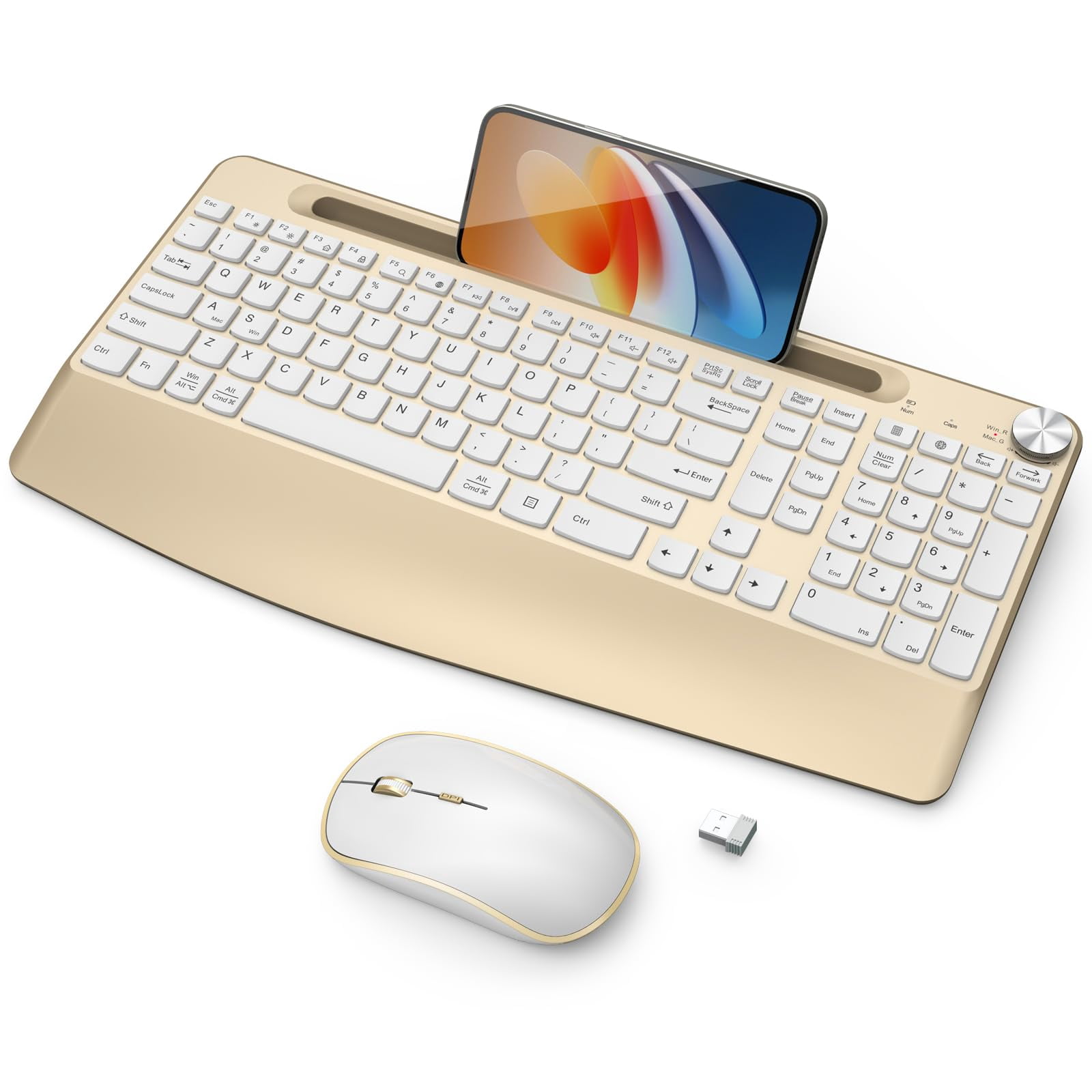JOYACCESS Ergonomic Wireless Keybaord and Mouse Combo, Full-Sized ...