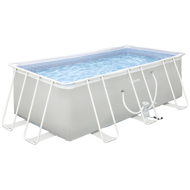 Outsunny 13ft x 6.5ft x 48in Steel Frame Pool with Filter Pump, Outdoor ...