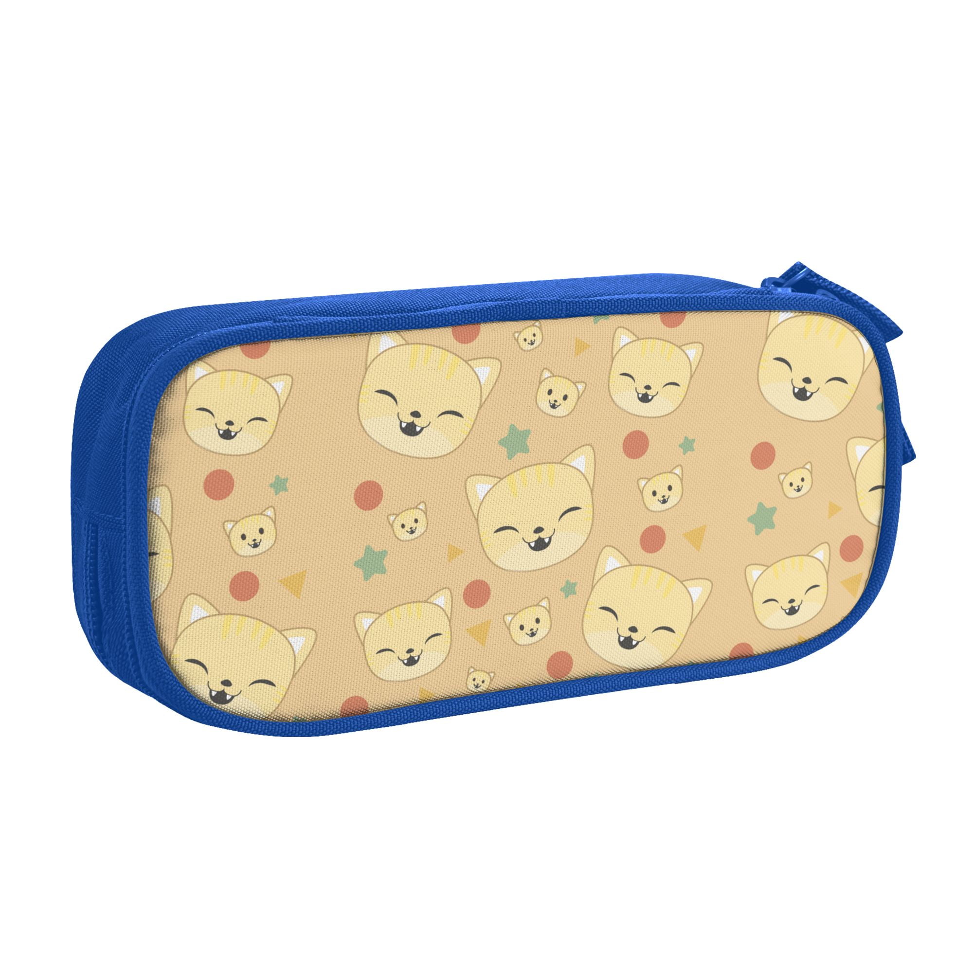 TEQUAN Large Capacity Pencil Case, Cute Cat Face Pattern Pencil Pouch 2 ...