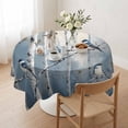 Blue White Bird Tree Square Tablecloth 54x54 Inch Oil Painting ...