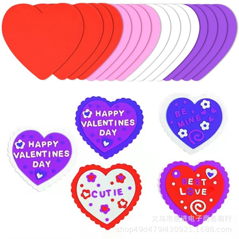 AAOMASSR 300 Pieces Valentines Day Foam Hearts 6 Inch Large Foam Hearts ...