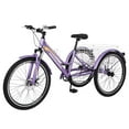 MOPHOTO 24" Three-Wheeler Mountain Trike, Adult 7 Speed Cruiser Bike ...