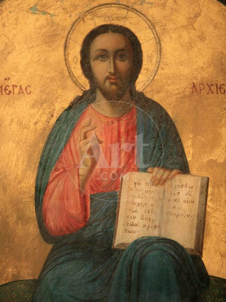 Greek Orthodox Icon Depicting Christ as High Priest, Thessaloniki ...